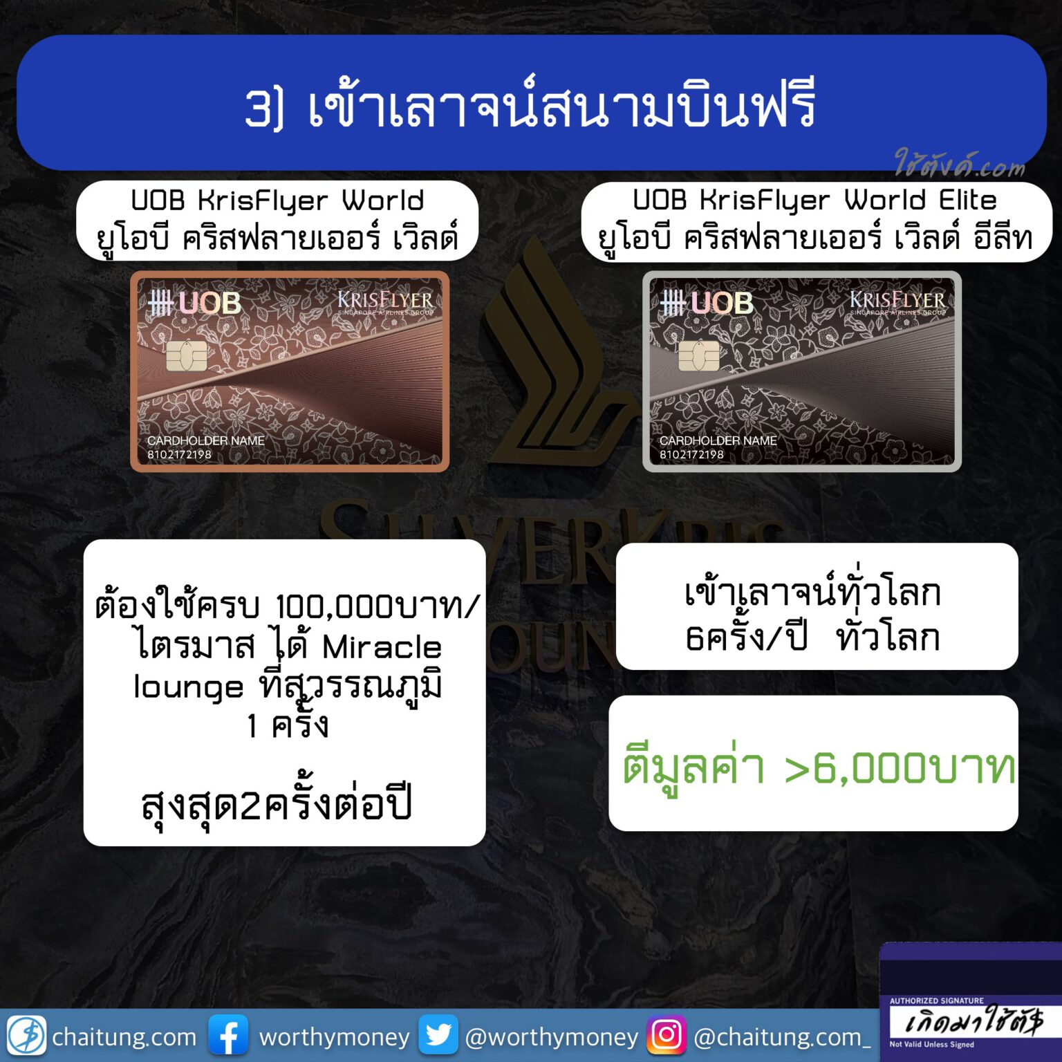 [เกิดมาใช้บัตร] วิเคราะห์ บัตรเครดิตใหม่ UOB Krisflyer คุ้มค่าขนาดไหน? - ChaiTung.com - ใช้ตังค์.com